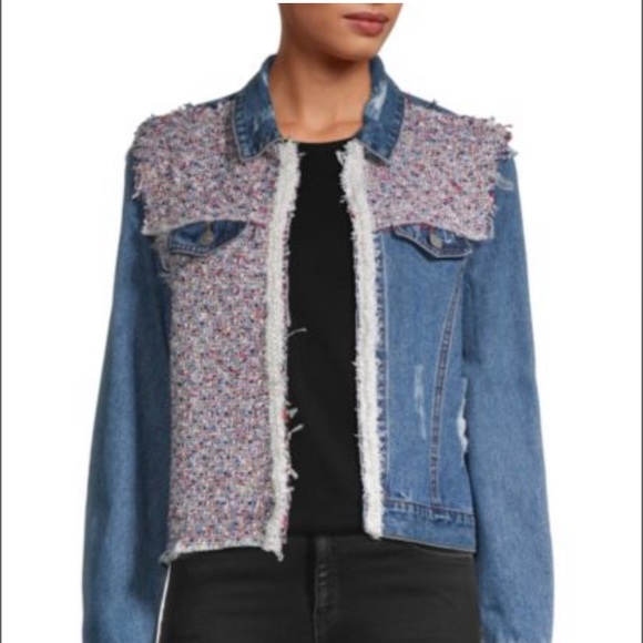 Lea & Viola | Jackets & Coats | Lea Viola Tweed Jean Jacket Women Size ...